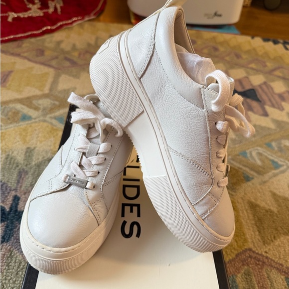 J Slides | Shoes | J Slides Womens Platform Off White Leather Sneakers ...